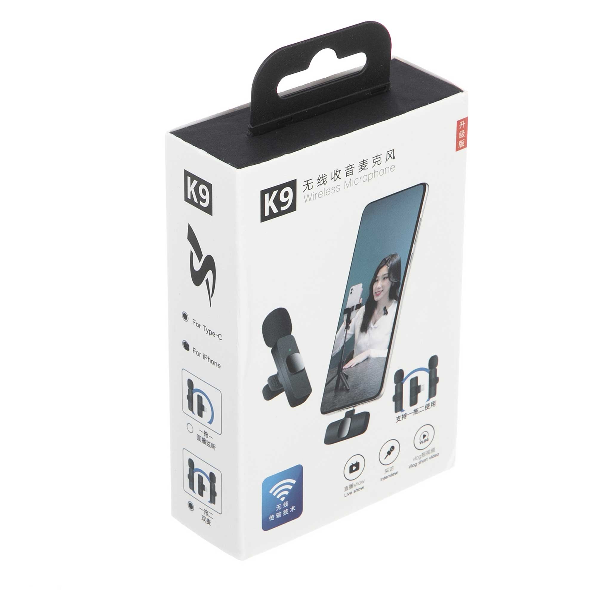 میکروفون یقه ای بی سیم کاندنسر با رابط تایپ سی هیرو مدل K9 – Android K9 ...